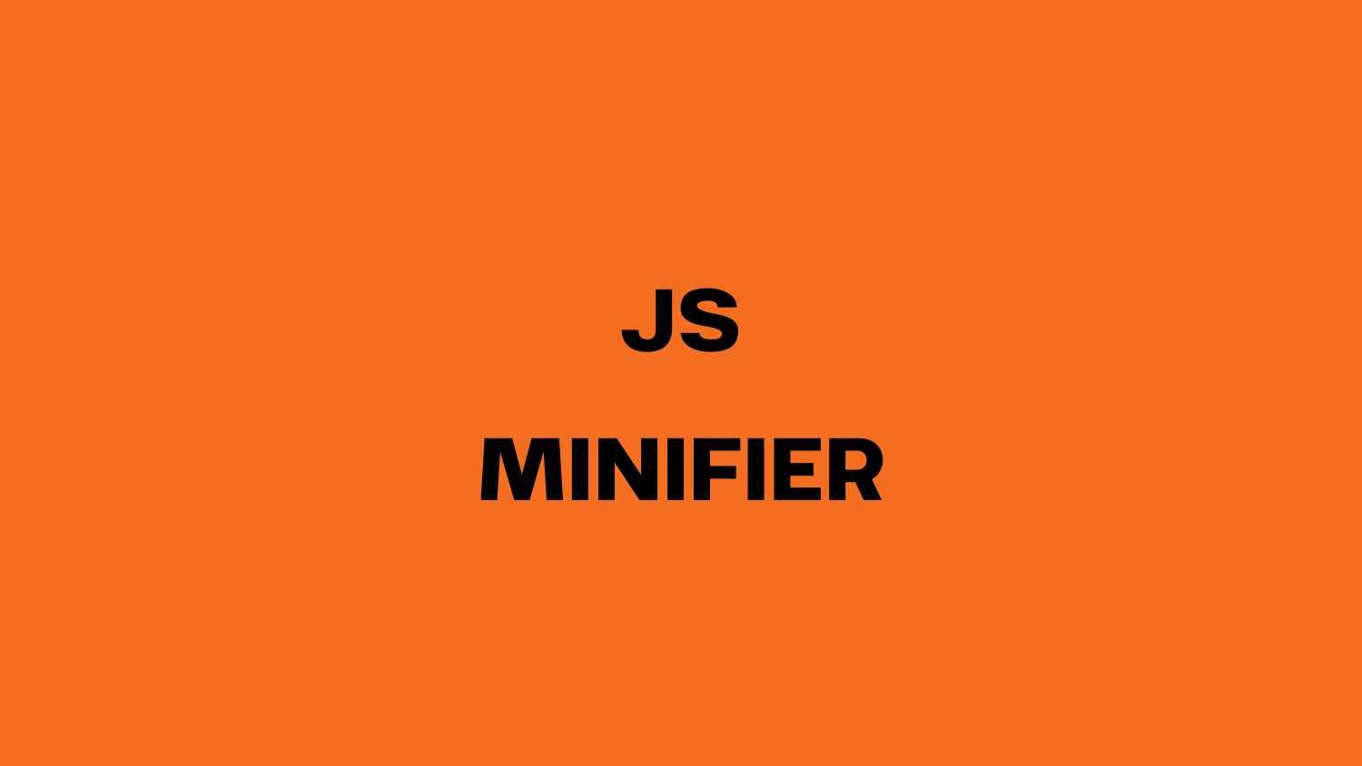 Javascript Minifier Free Online Js Compression Tool